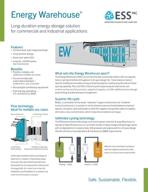 Energy Warehouse® | ESS, Inc.